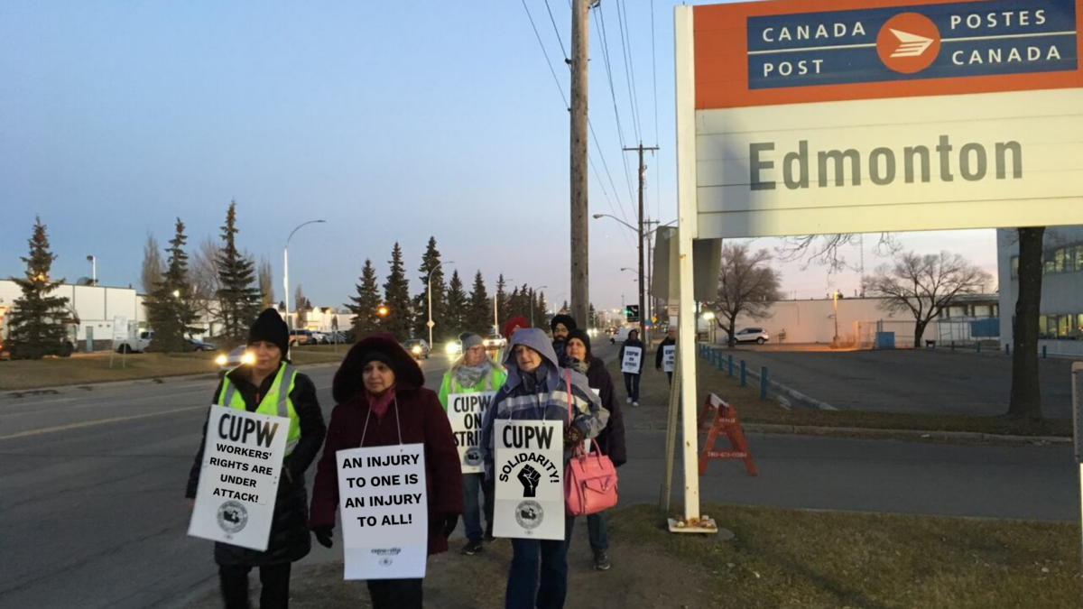 CUPW Suspension Solidarity Picket – Edmonton District Labour Council