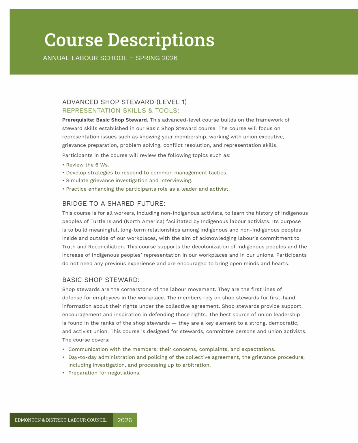 EDLC Spring Labour School – Edmonton District Labour Council